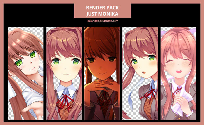 Monika Doki Doki Render Pack (Just Monika) by galangcp on DeviantArt