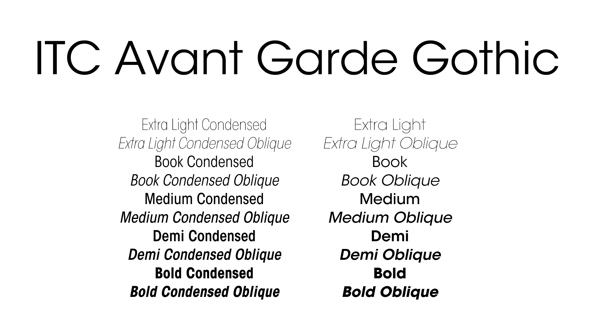 ITC Avant Garde Gothic Font by GarrettSS1997 on DeviantArt