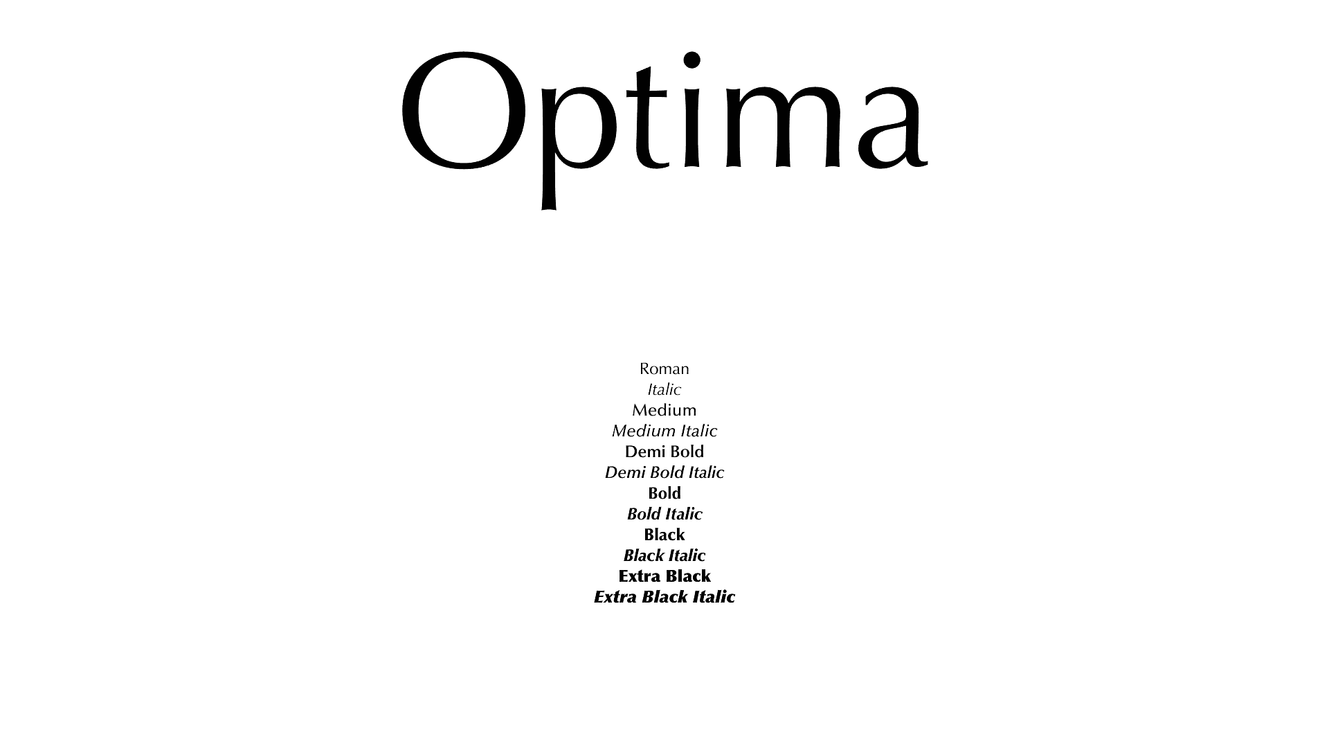 Optima Bold Font