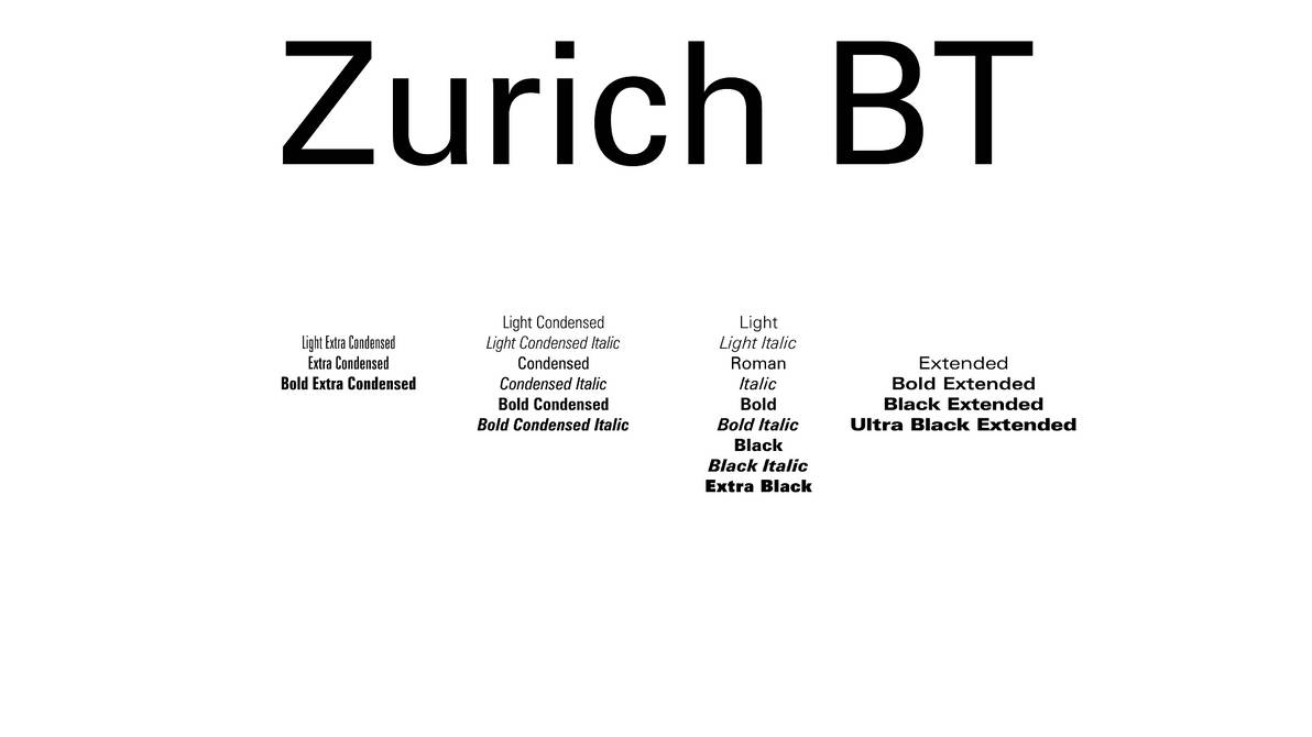 Zurich BT Font by GarrettSS1997 on DeviantArt