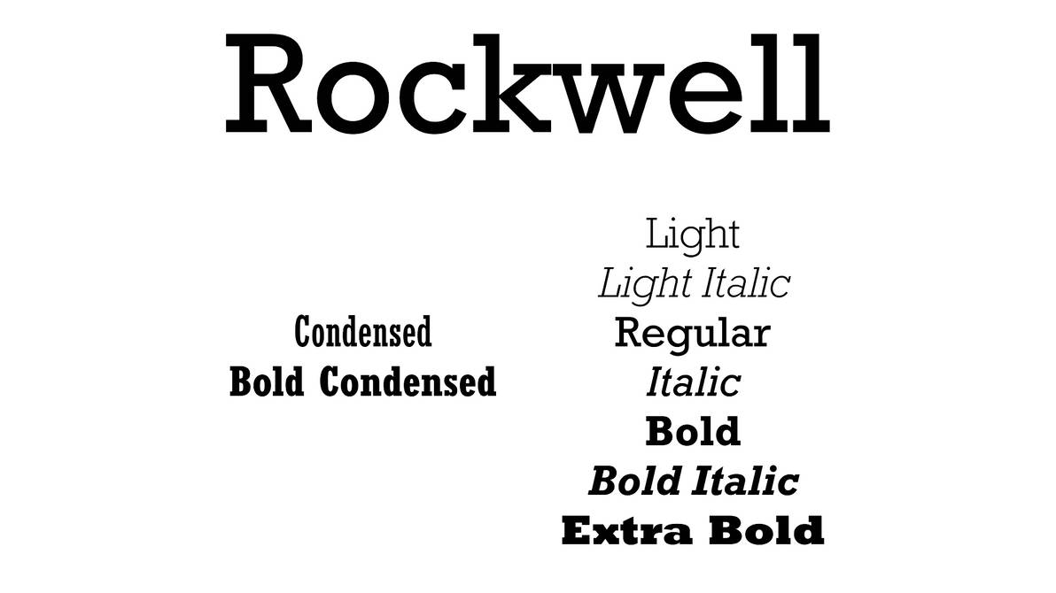 Rockwell Font Letters