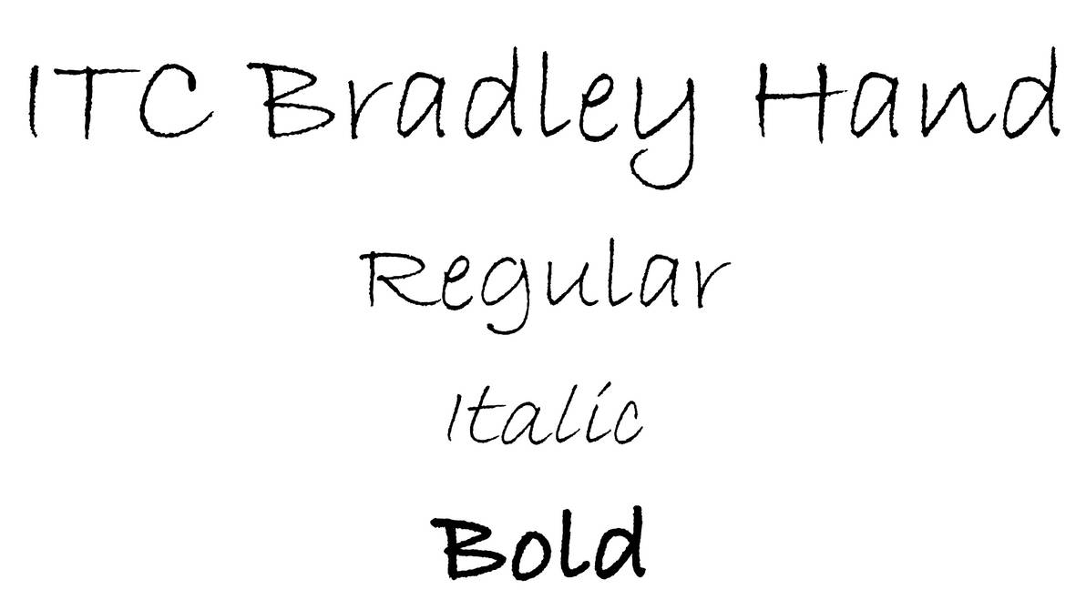 ITC Bradley Hand Font by GarrettSS1997 on DeviantArt
