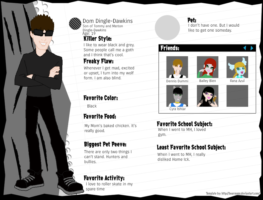 Dom bio by kaybugg1 on DeviantArt