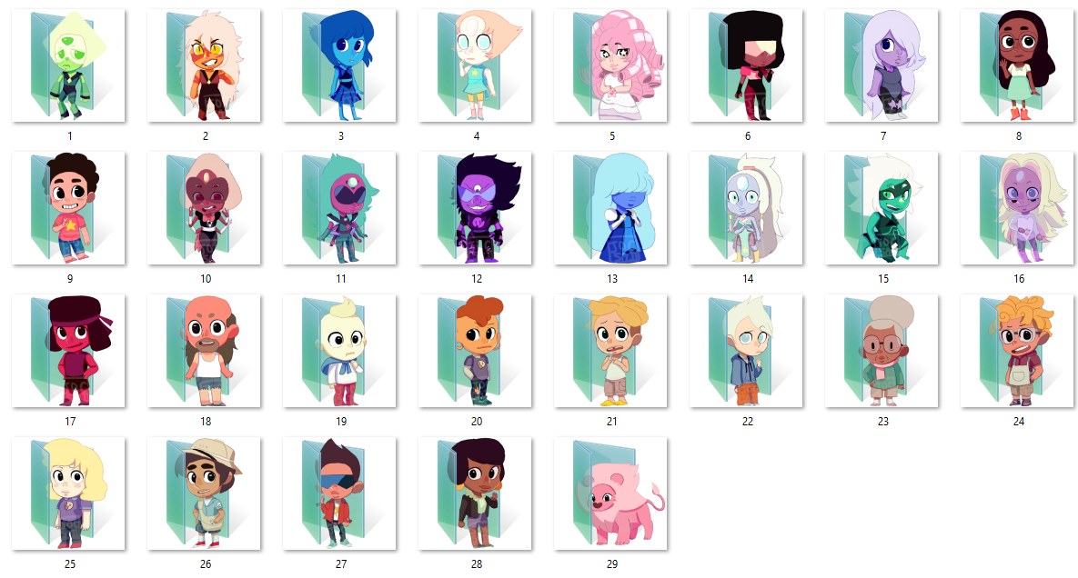 Steven Universe folder icons by ColourfulKiwi on DeviantArt
