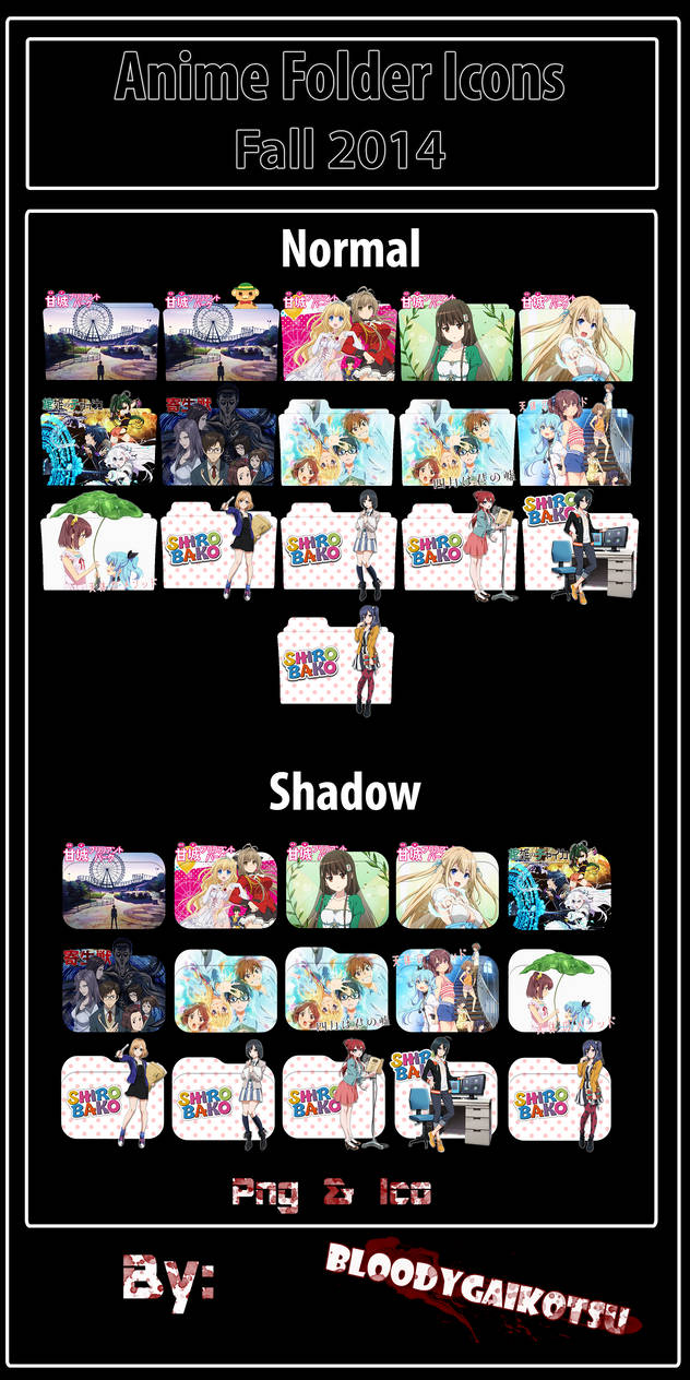 Fall Anime Folder Icons 2014 by BloodyGaikotsu on DeviantArt