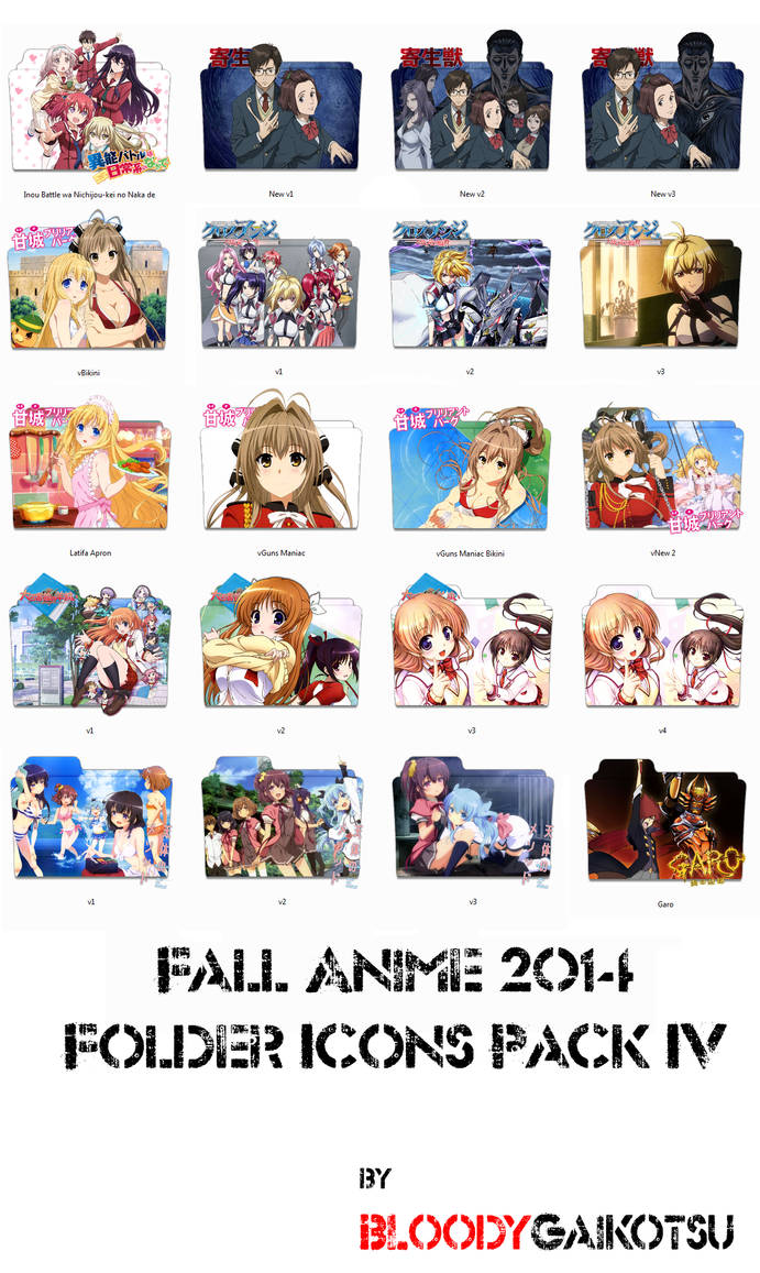 Fall Anime 2014 Folder Icons Pack IV by BloodyGaikotsu on DeviantArt