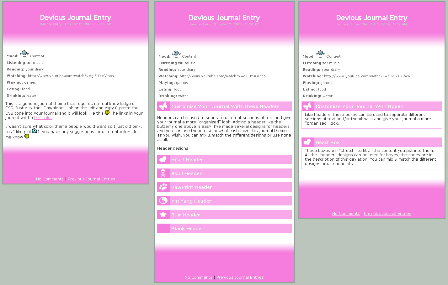 Pink Journal Template Code by katat0nik on DeviantArt