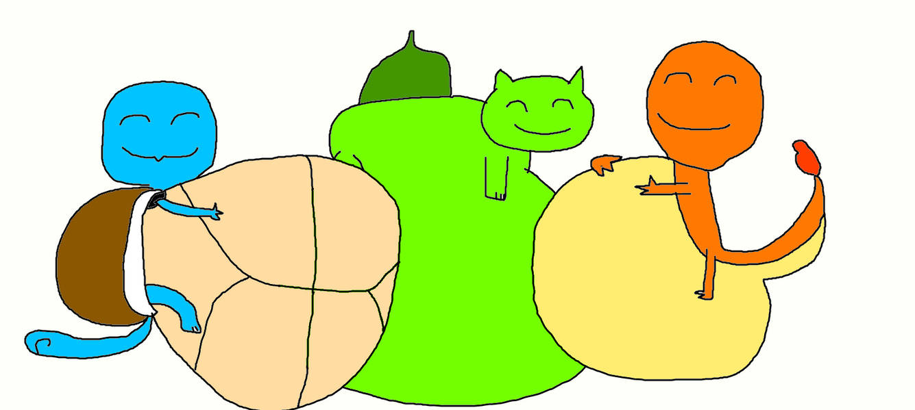 big bellied kanto starter trio by jwilli3642 on DeviantArt