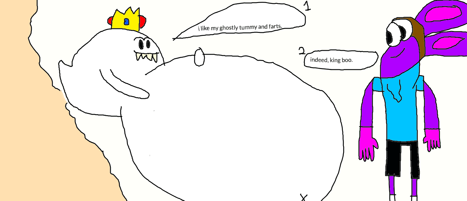 king boo likes his ghostly tummy and farts by jwilli3642 on DeviantArt