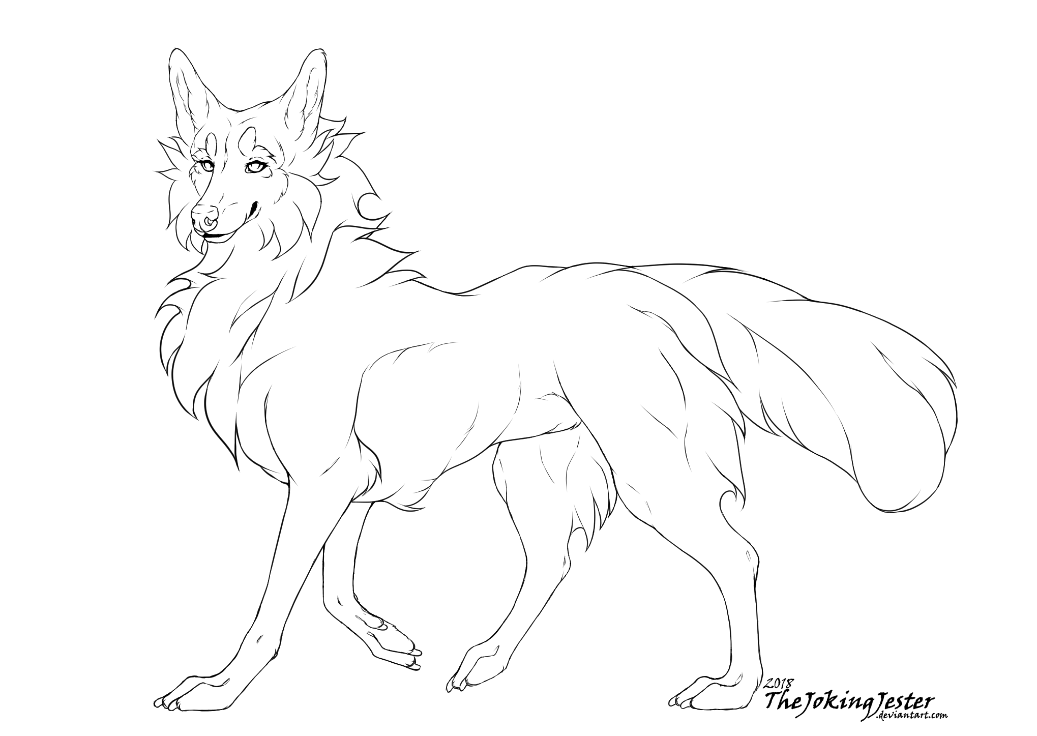 Free To Use | Wolf Lineart by TheJokingJester on DeviantArt