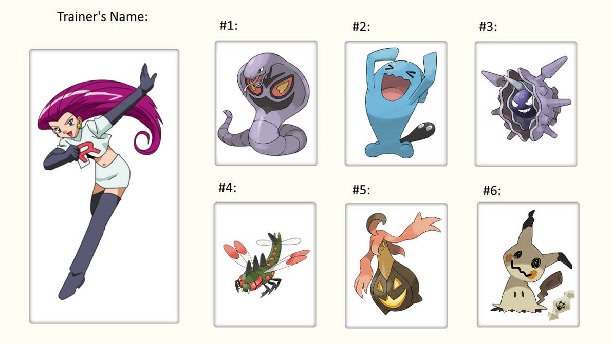 Jessie's Pokemon Team (My Version) by Arlostrike7 on DeviantArt
