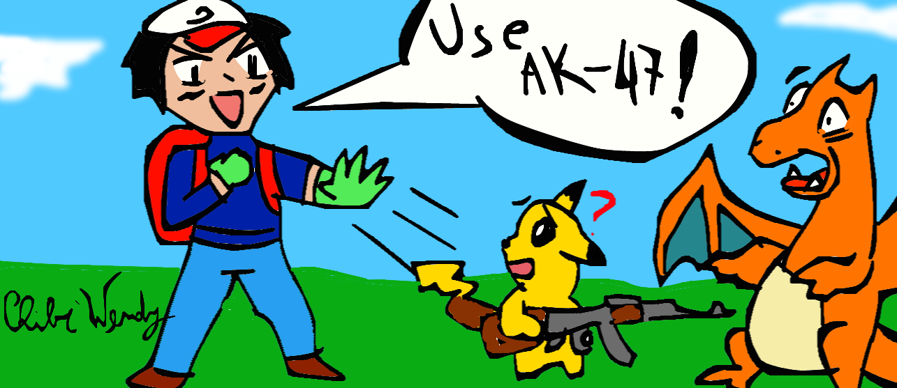 POkemon picachu AK-47 by ChibiWendy on DeviantArt