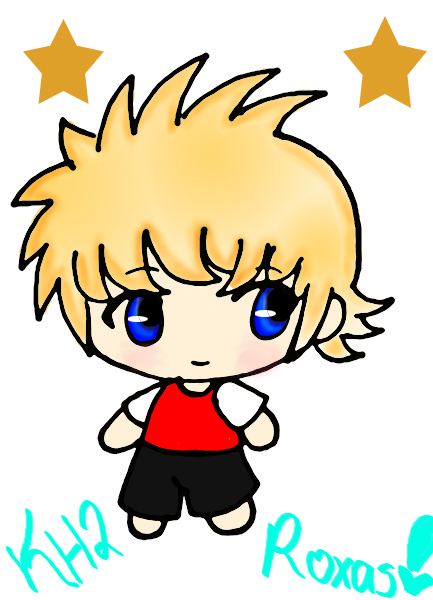 Chibi Roxas Lineart :colored: by goldilocks2430 on DeviantArt