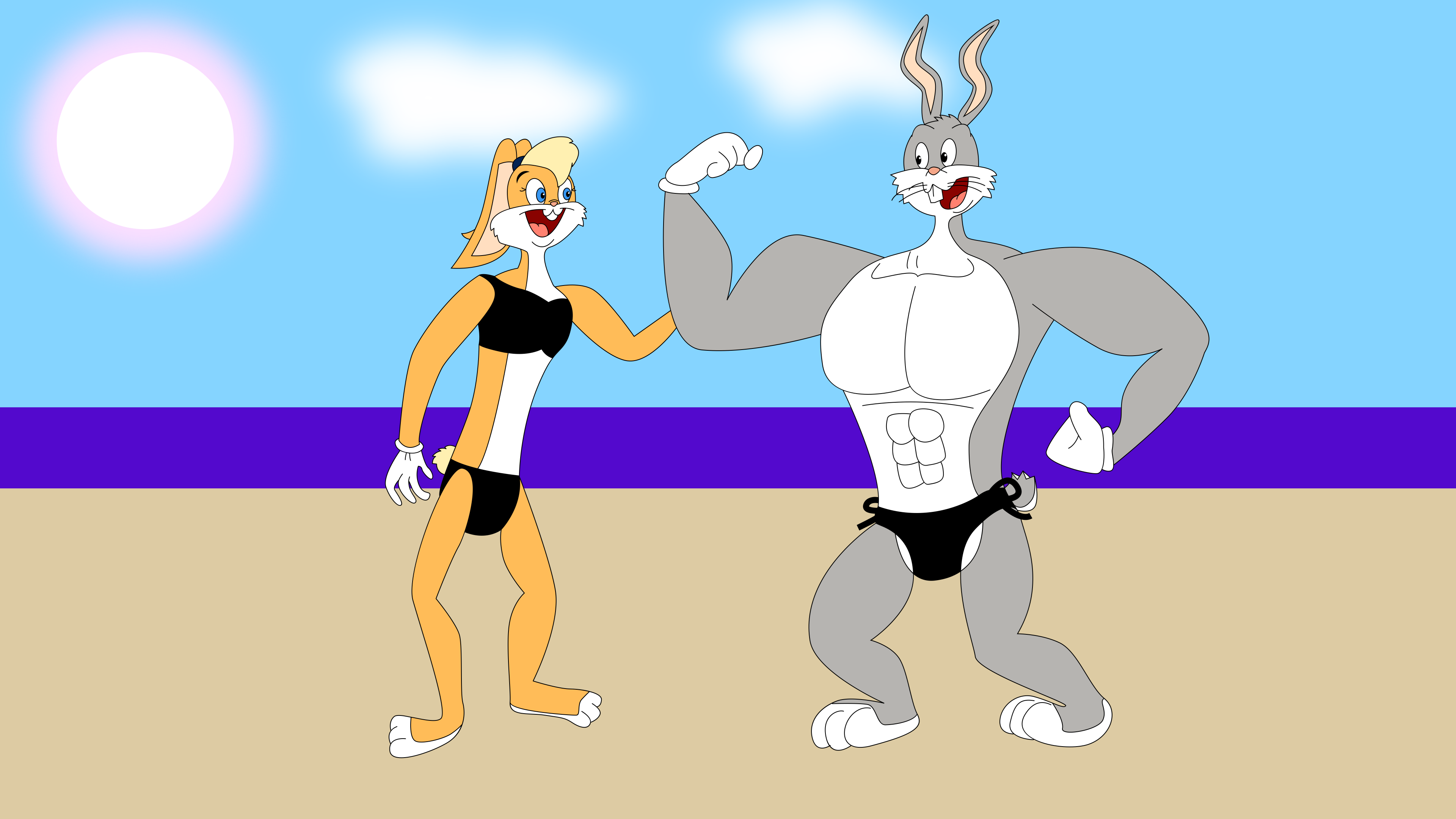 Bugs and Lola at the beach by DecaTilde on DeviantArt