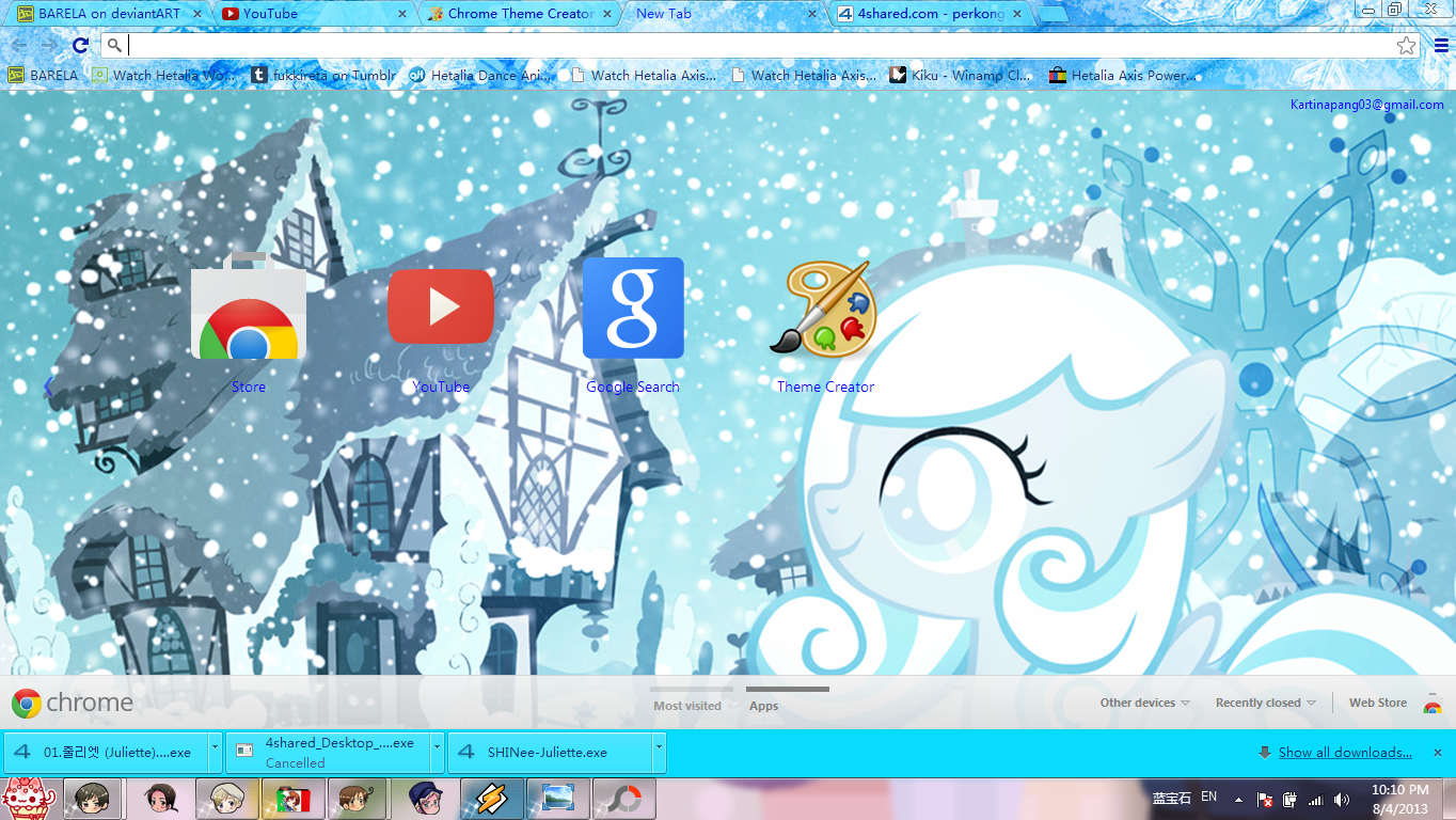 MLP Snowdrop chrome theme. by BARELA on DeviantArt