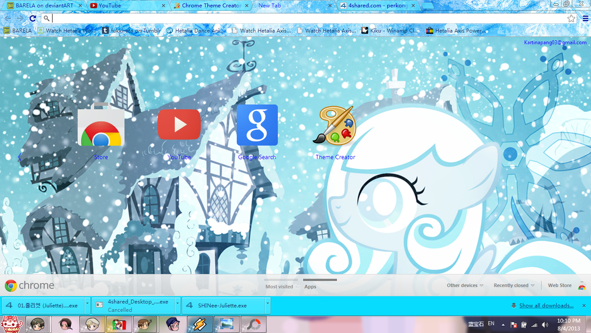 MLP Snowdrop chrome theme. by BARELA on DeviantArt