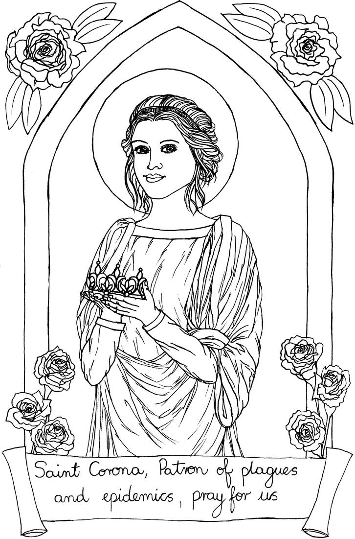 FREE Saint Corona Coloring Page by szynszyla-stokrotka on DeviantArt