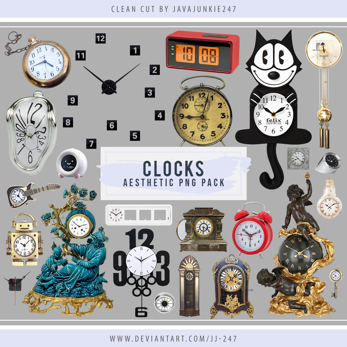 Clocks Aesthetic PNG Pack by JJ-247 on DeviantArt