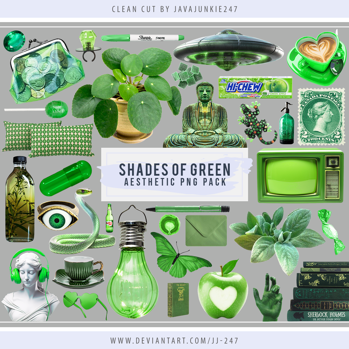 Shades of Green Aesthetic PNG Pack by JJ-247 on DeviantArt