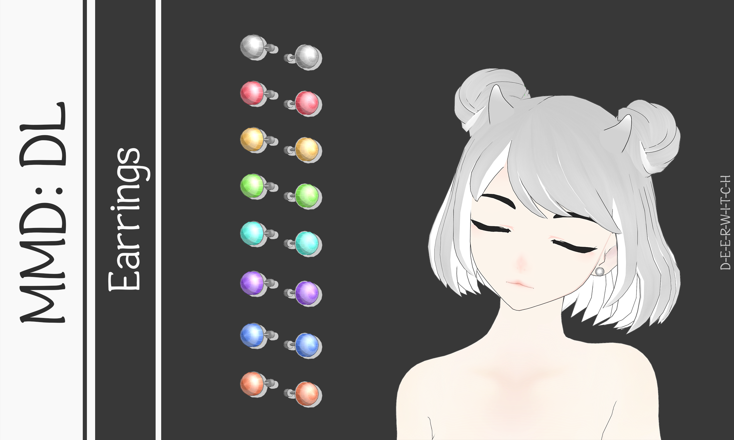|MMD||DL| Earrings #1 by D-E-E-R-W-I-T-C-H on DeviantArt