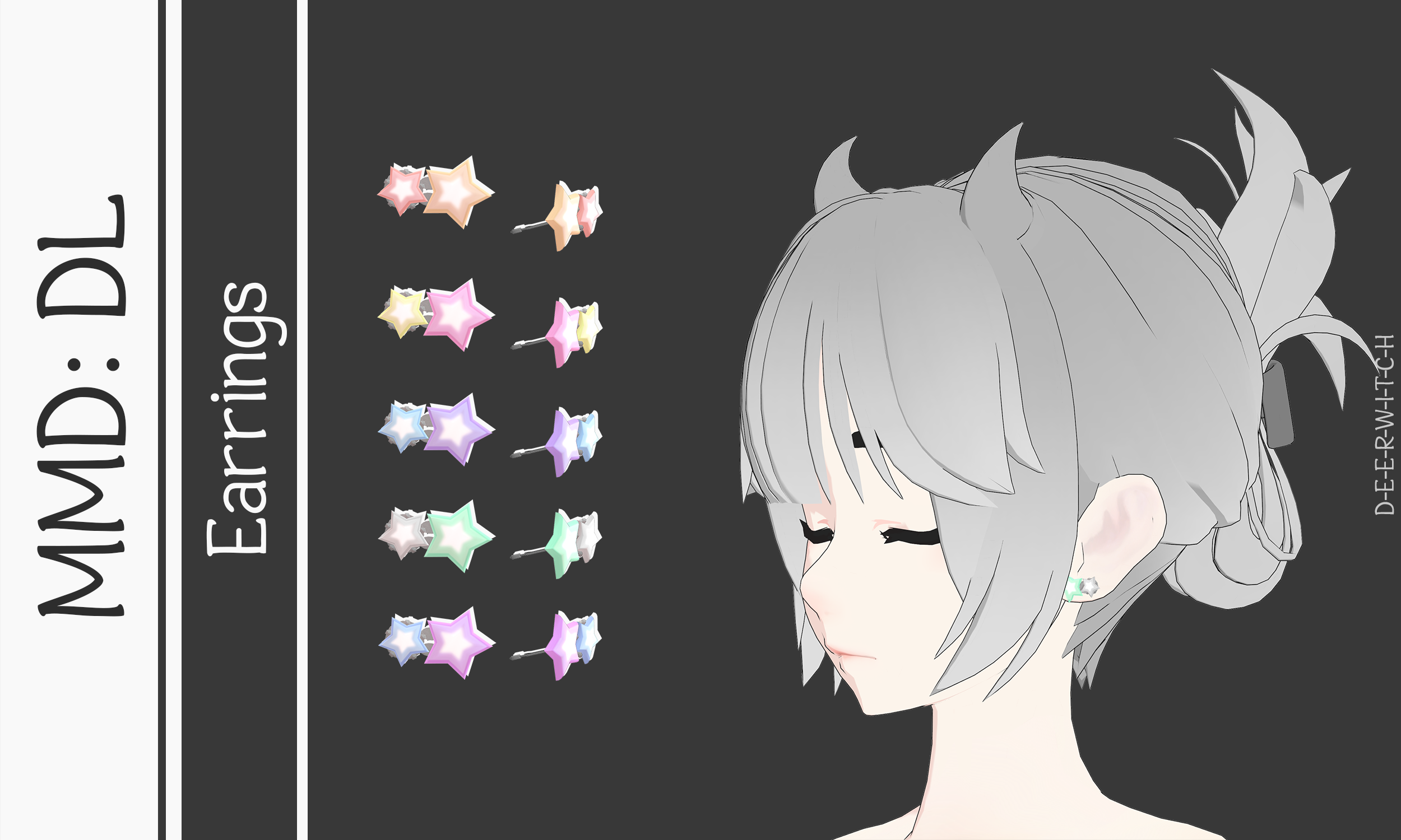 |MMD||DL| Earrings #9 by D-E-E-R-W-I-T-C-H on DeviantArt