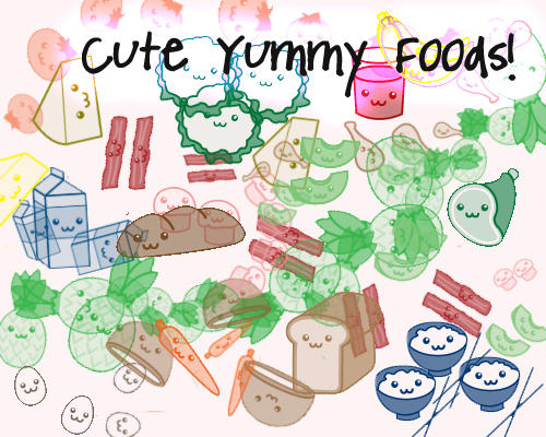 Cute Yummy Food Brushes by yunjae777 on DeviantArt