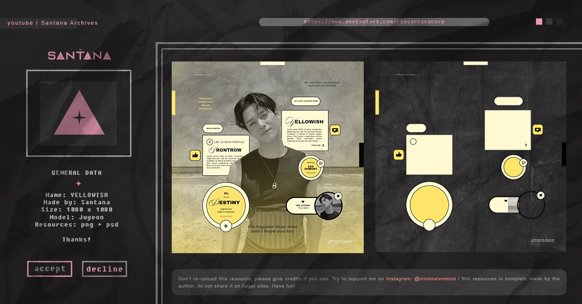 Yellowish - Free psd and png template by RinSantanaCorp on DeviantArt