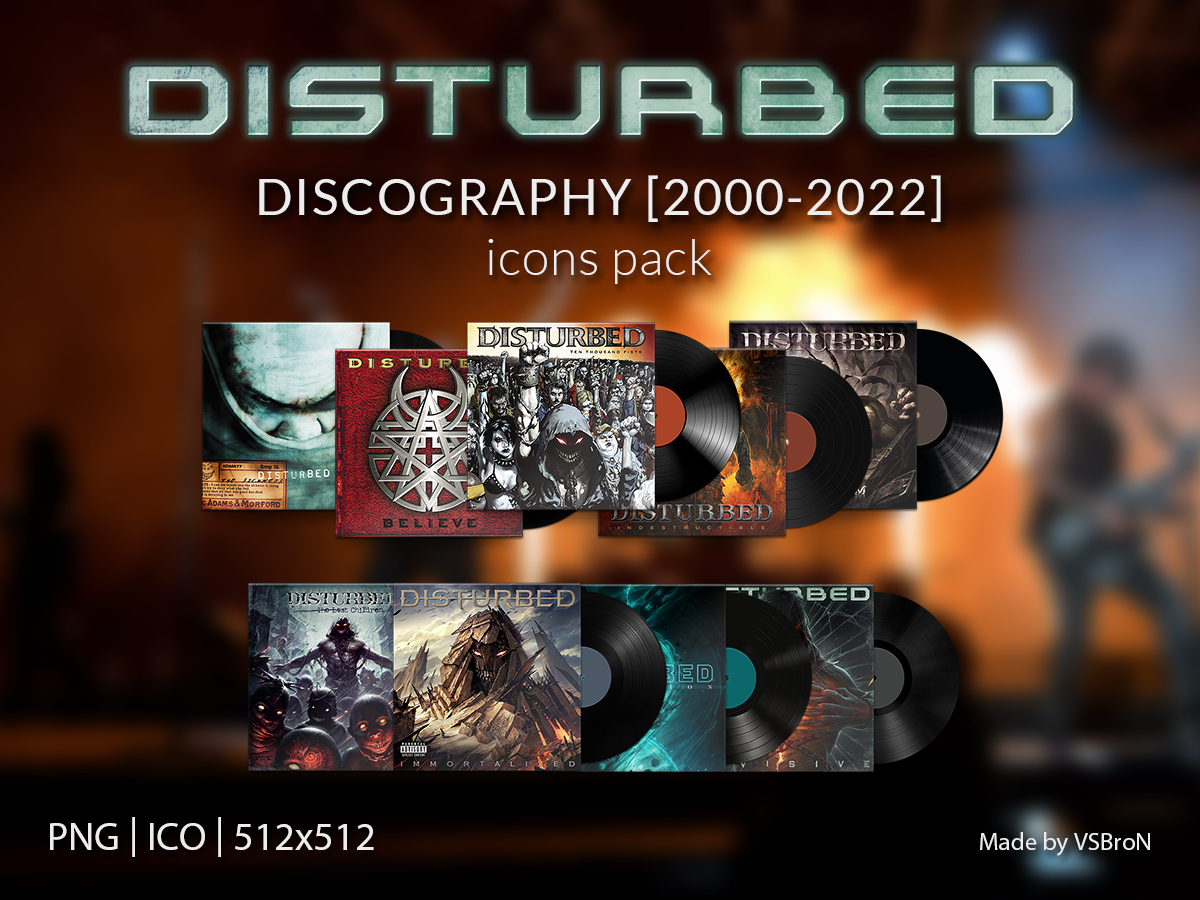 Disturbed Discography [2000-2022] Icons Pack by VSBroN on DeviantArt