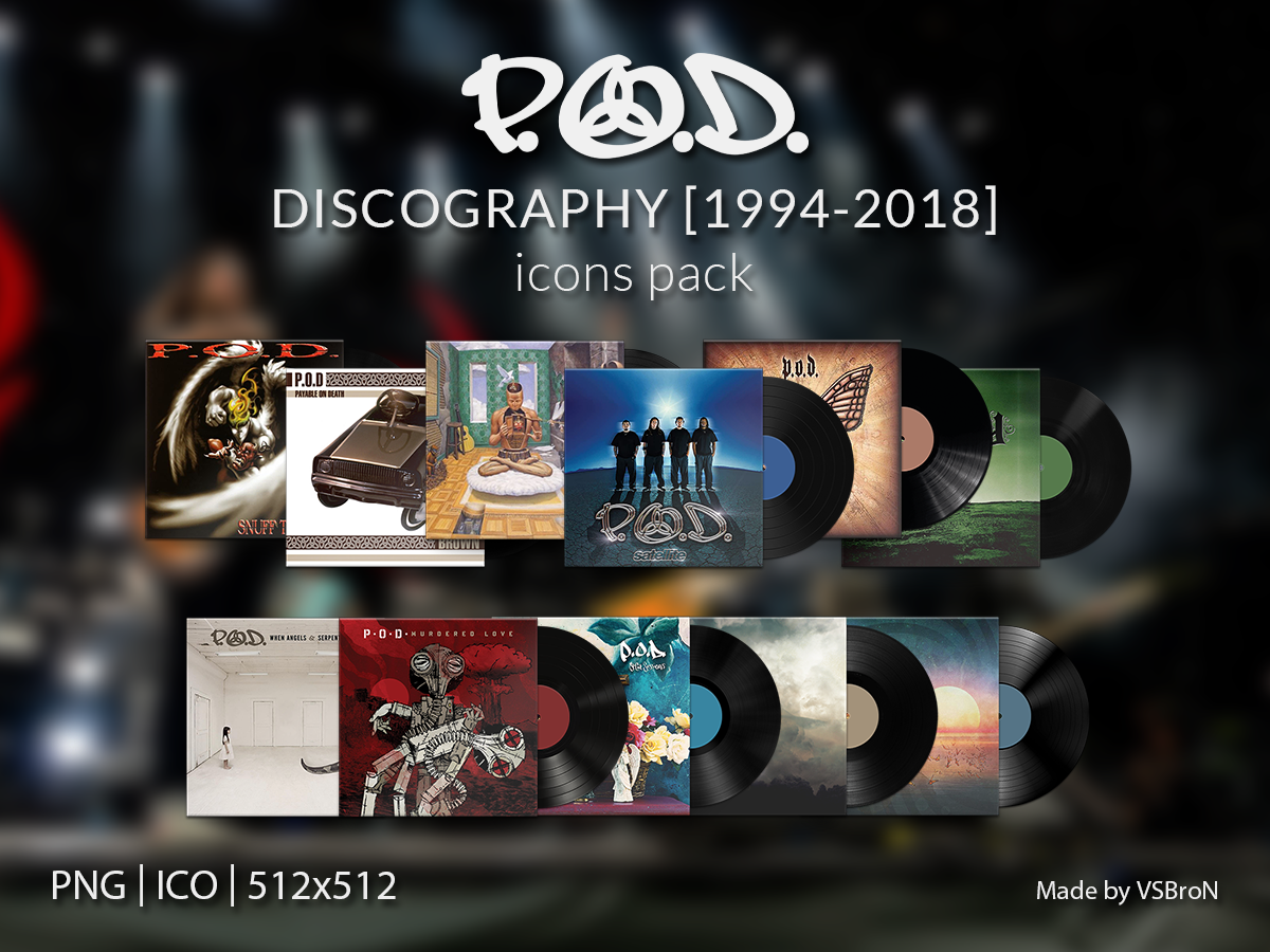 P.O.D. Discography [1994-2018] Icons Pack by VSBroN on DeviantArt