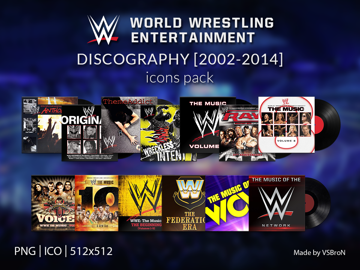 WWE Discography [2002-2014] Icons Pack by VSBroN on DeviantArt