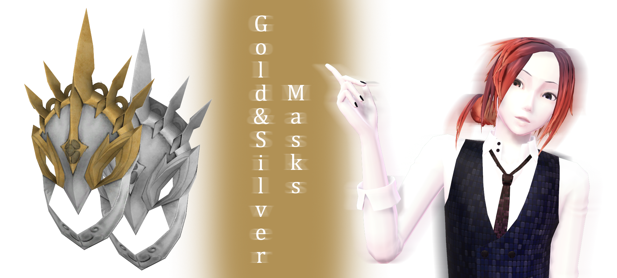[MMD] Gold and Silver Masks DL by JoanAgnes on DeviantArt