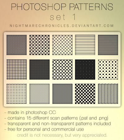 Photoshop Pattern Set 1 - Scan Pattern by NightmareChronicles on DeviantArt