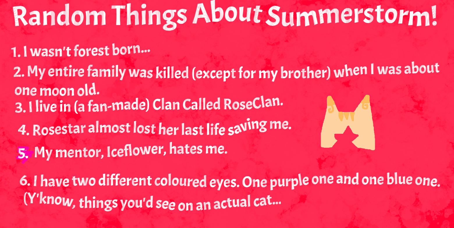 5 Random Things About Summerstorm by officialsummerstorm on DeviantArt