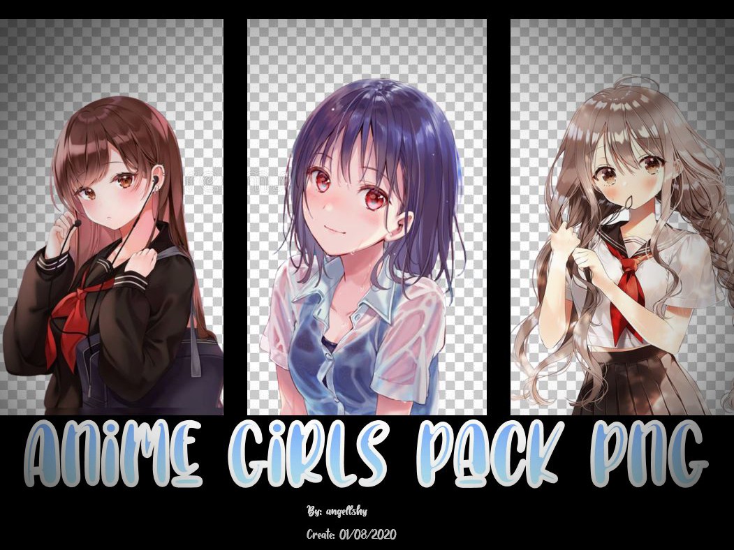 Anime Girls PACK PNG by angellshy on DeviantArt