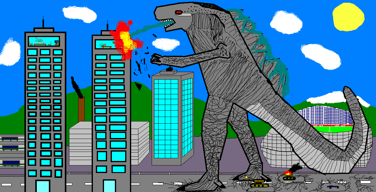 Zilla attacks a city (Godzilla:The Series) by ZillaFan89 on DeviantArt