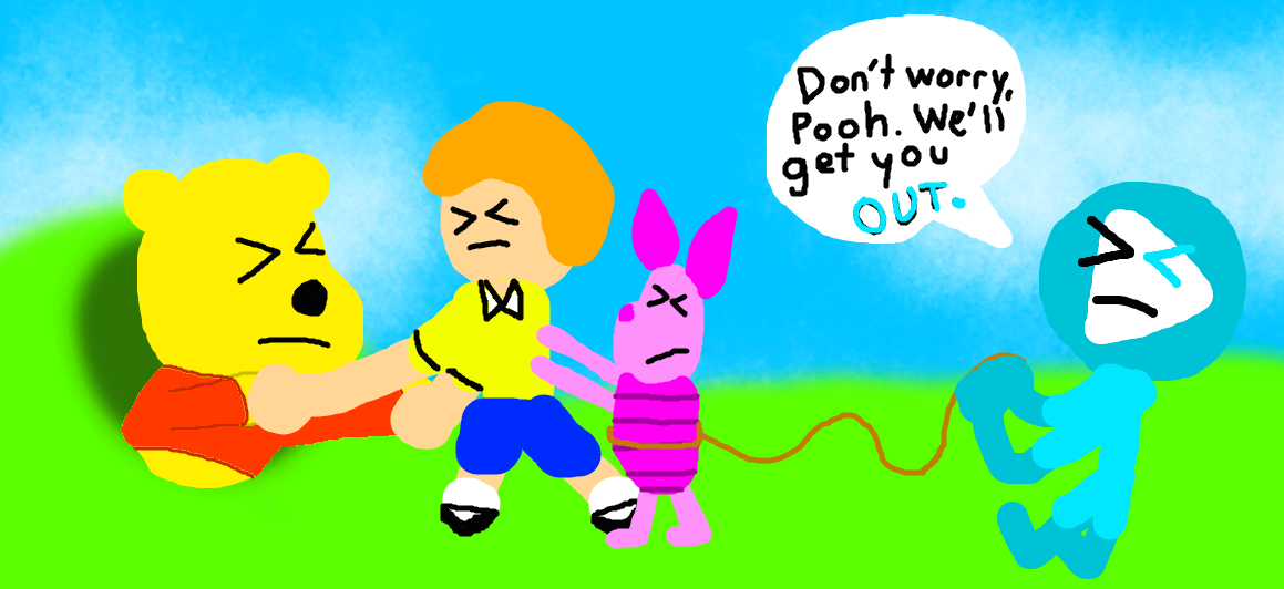 Pooh's Tight Squeeze! by MarvelouzTube on DeviantArt