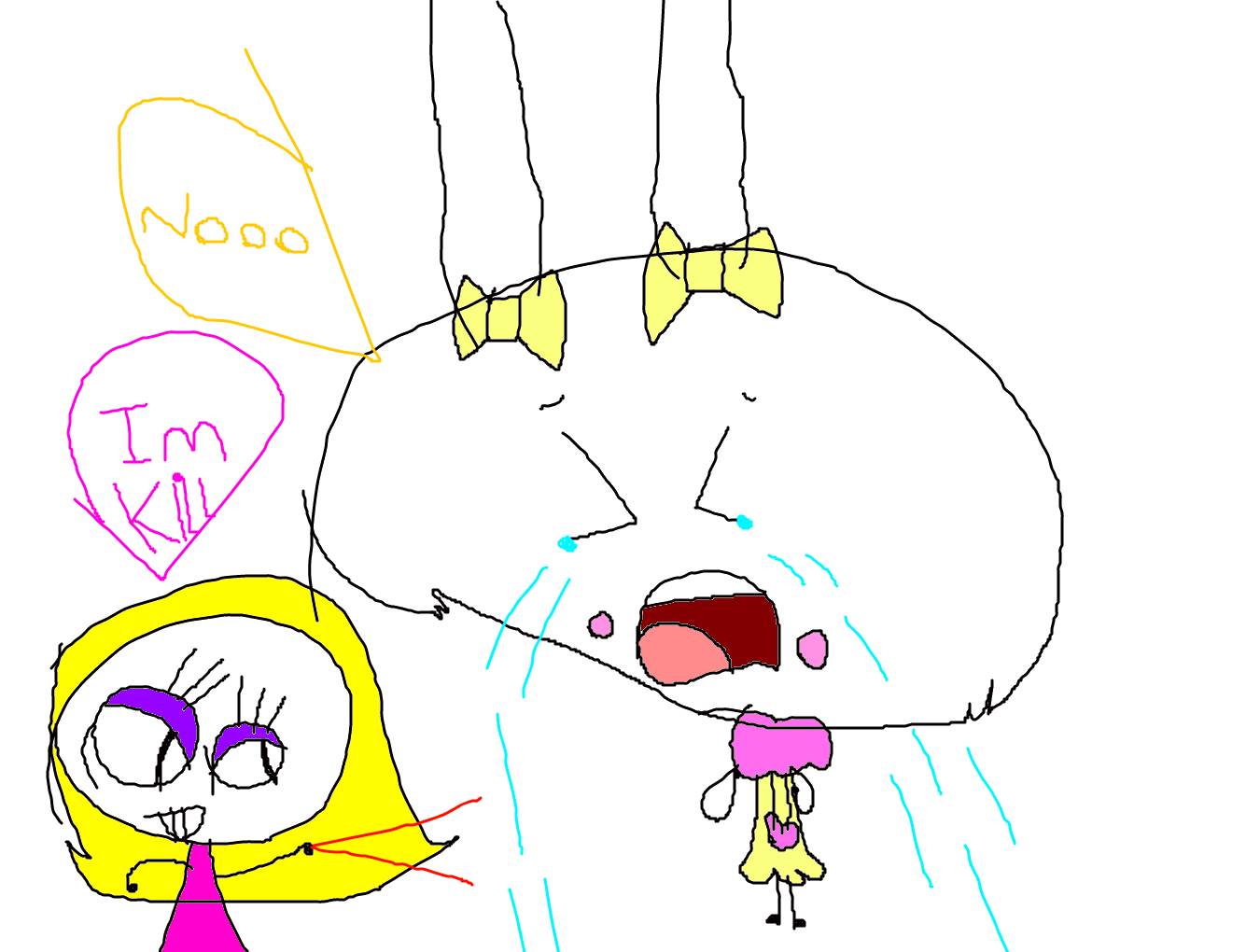 sally laughing at young lovelitchi crying by clarizzarobinson on DeviantArt