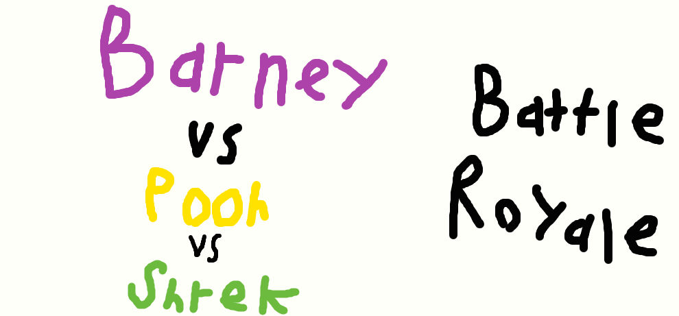 Barney Vs Pooh Vs Shrek Battle Royale by superfoxdeer on DeviantArt
