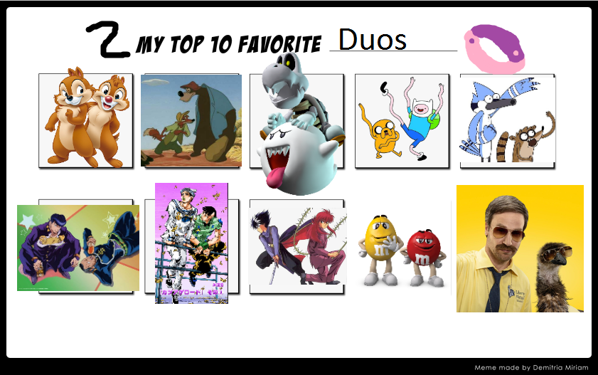 My Top 10 Favorite Duos by superfoxdeer on DeviantArt