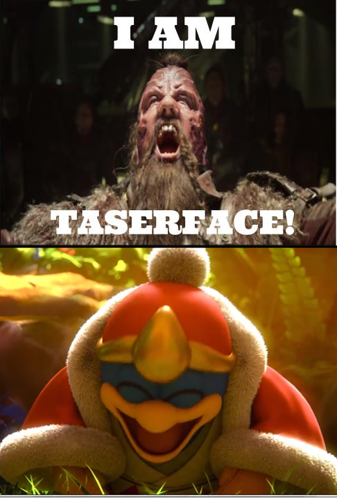 King DeDeDe laugh at Taserface by jlanglet on DeviantArt