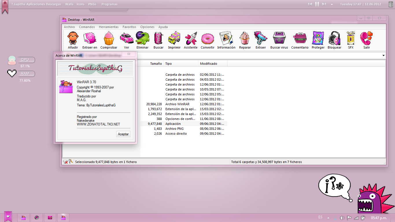 {Cute} Mi primer tema para winRAR :3 by tutorialeslupitha on DeviantArt