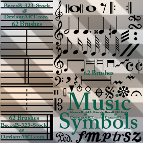 Music Notes Brushes For Photoshop by BeccaB-323-STOCK on DeviantArt