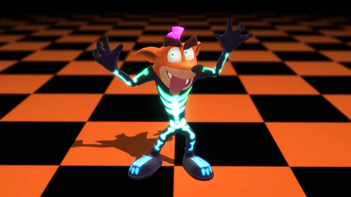 MMD Model DL - Crash Bandicoot (Glowing Skeleton) by greenth1ng on ...