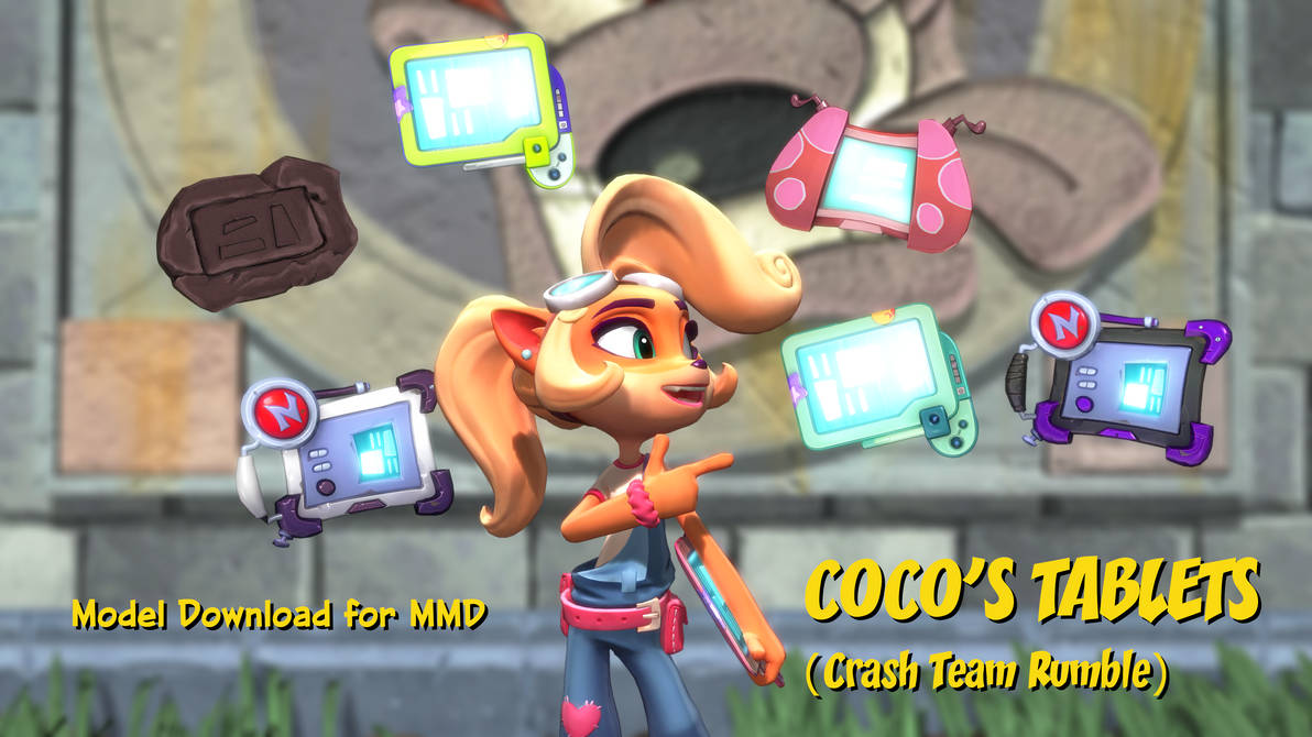 MMD Model DL - Coco's Tablets (Crash Team Rumble) by greenth1ng on ...