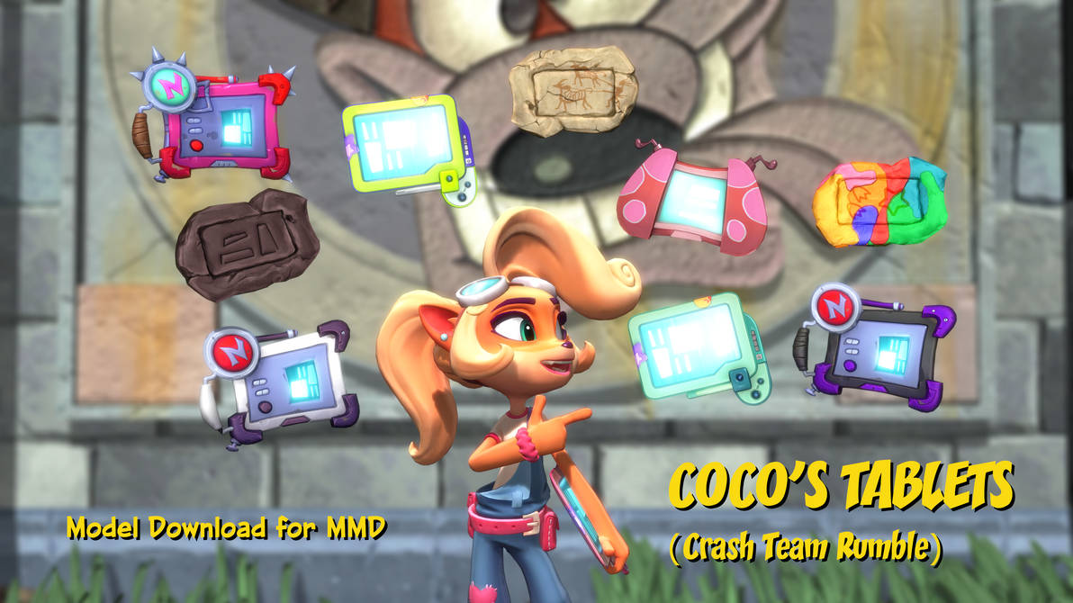 MMD Model DL - Coco's Tablets (Crash Team Rumble) by greenth1ng on ...