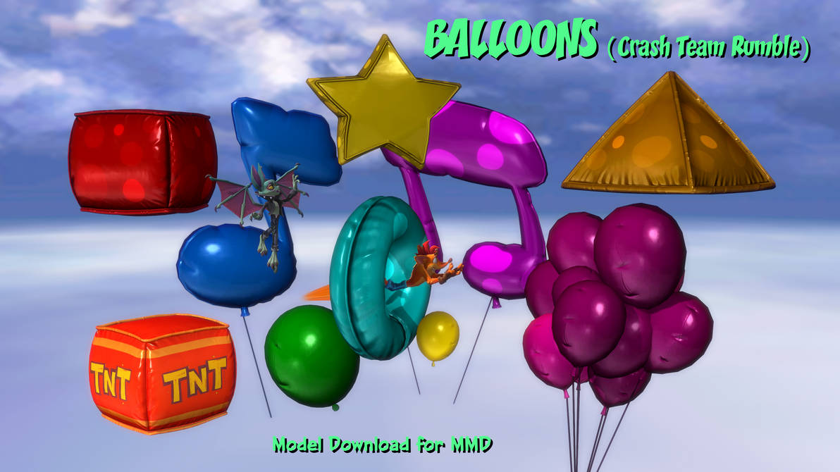 MMD Model DL - Balloon Pack (Crash Team Rumble) by greenth1ng on DeviantArt