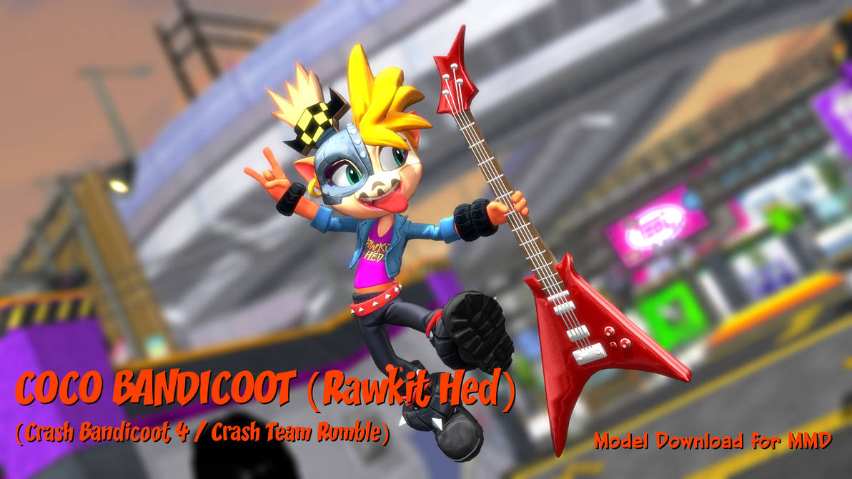 MMD Model DL - Coco Bandicoot (Rawkit Hed) by greenth1ng on DeviantArt