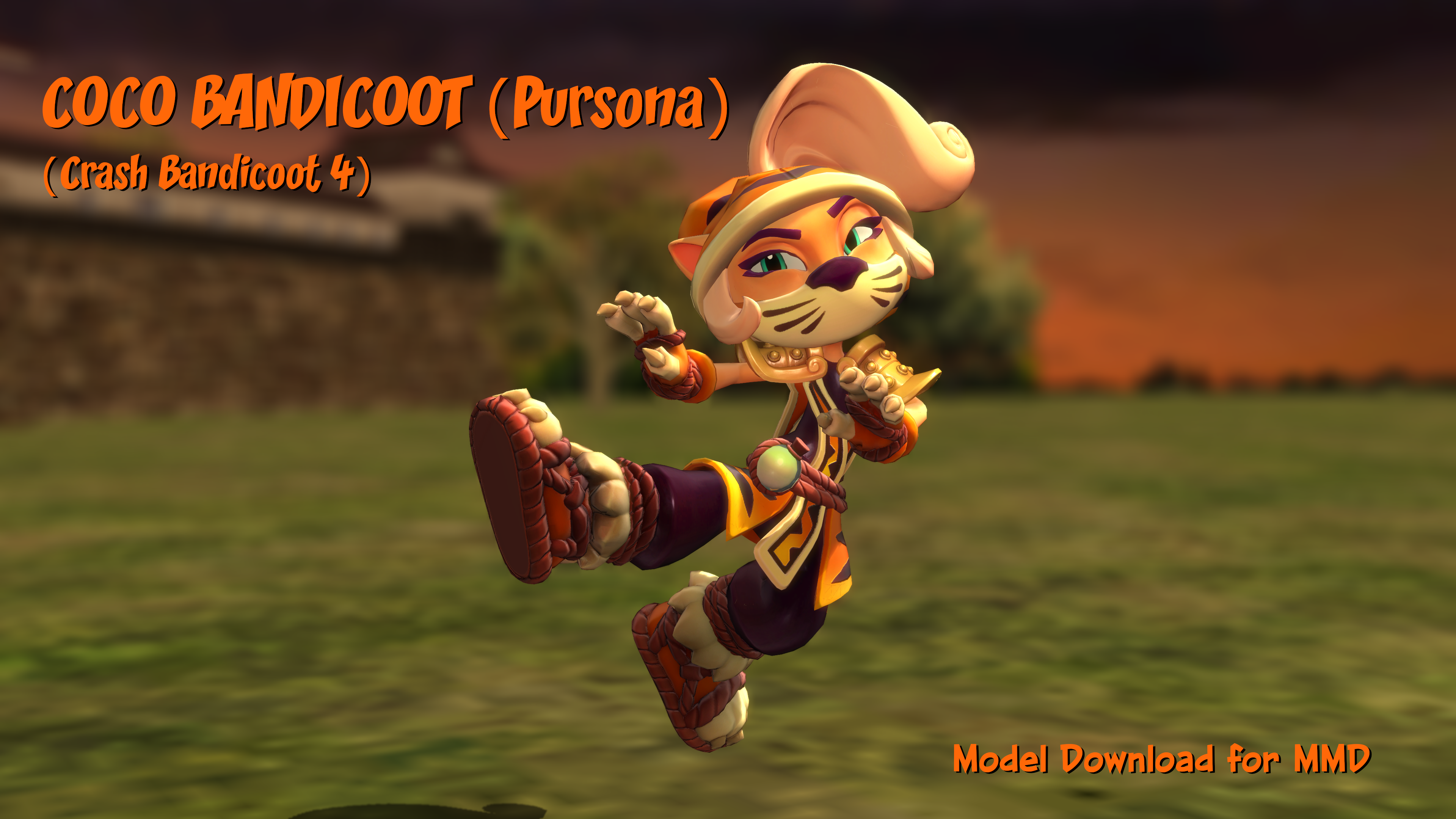 MMD Model DL - Coco Bandicoot (Pursona) by greenth1ng on DeviantArt