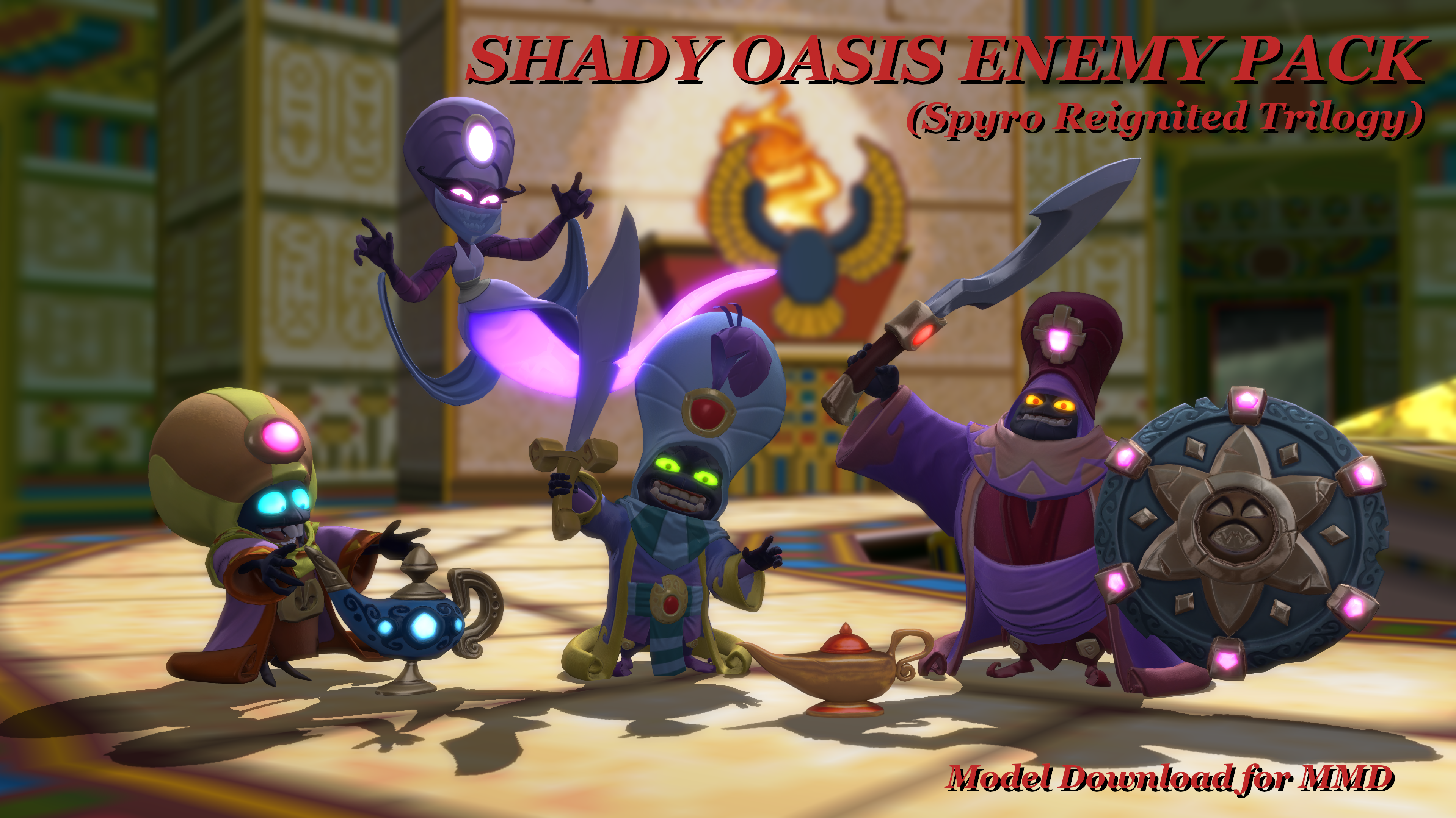 MMD Model DL - Shady Oasis Pack (Spyro Reignited) by greenth1ng on ...