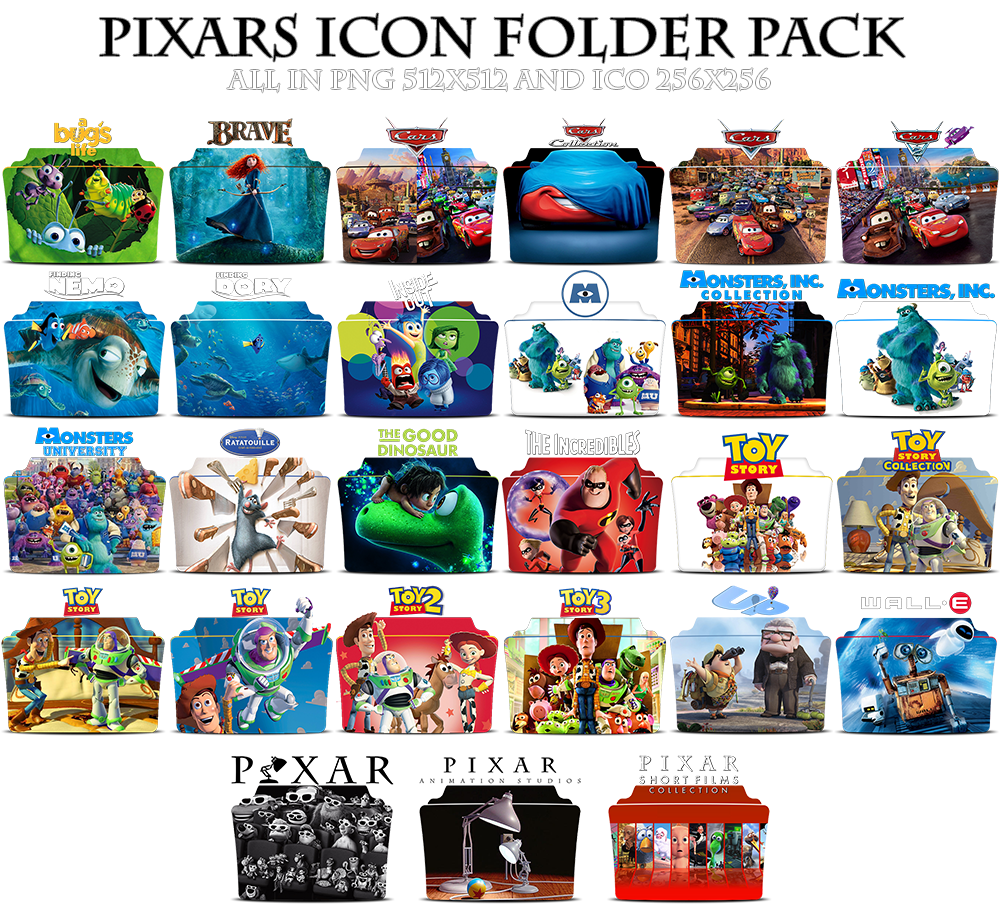 Pixar Icon Folder Pack by Mohandor on DeviantArt